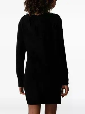 Patrizia Pepe Zip-detail Ribbed Mini Dress