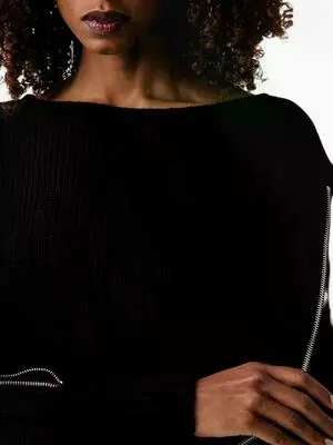Patrizia Pepe Zip-detail Ribbed Mini Dress