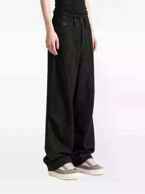 ZIGGY CHEN Pinstriped Wide-leg Trousers