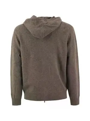 MC2 SAINT BARTH Beige Notting Lambswool Hooded Knit With Full Zip