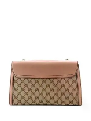 Gucci Emily Chain Flap Gg Canvas And Leather Medium Shoulder Bag - Brown