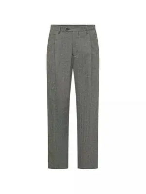 MARSEM Pleated Melange Tailored Trousers - Grey