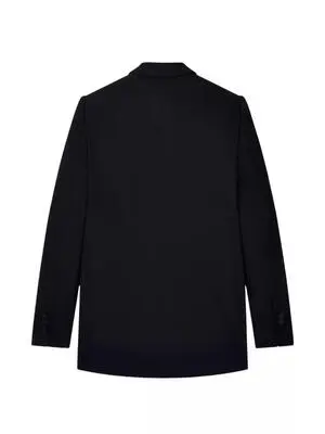 Emporio Armani Tailored Double-breasted Blazer With Satin Peak Lapels - Black