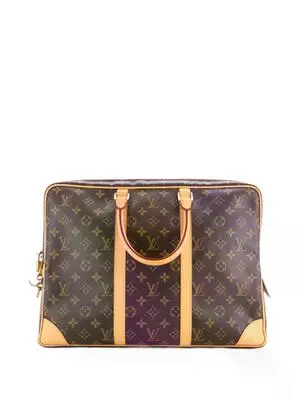 LOUIS VUITTON Porte-documents Voyage Briefcase Monogram Canvas Business Bag - Brown