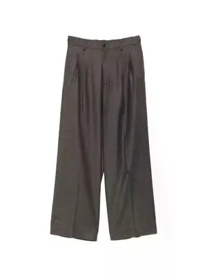 SSSTEIN Pleated Wide-leg Trousers - Brown