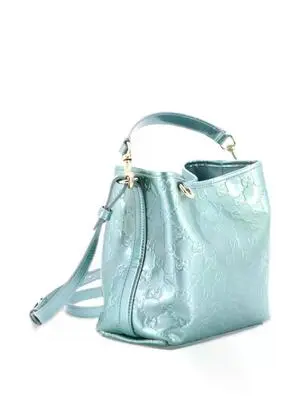 Gucci Gg Emblem Gg Embossed Patent Small Bucket Bag