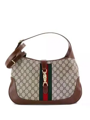 Gucci Jackie 1961 Gg Coated Canvas Medium Hobo Bag - Brown