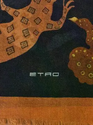 Etro Orfeo Animal-print Scarf - Blue