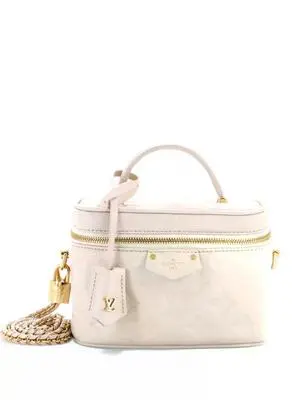 LOUIS VUITTON Vanity Handbag Monogram Embossed Lambskin Pm Satchel - Neutrals