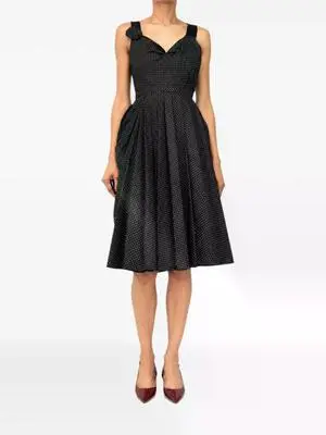 Prada Polka Dot Slip Midi Dress - Black