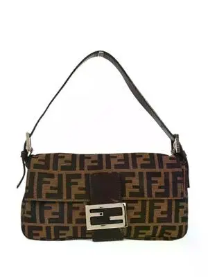 Fendi Zucca Canvas Baguette Shoulder Bag