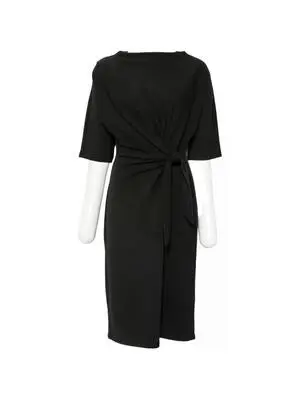 BETTY BARCLAY Knot-detail Short-sleeve Midi Dress - Black