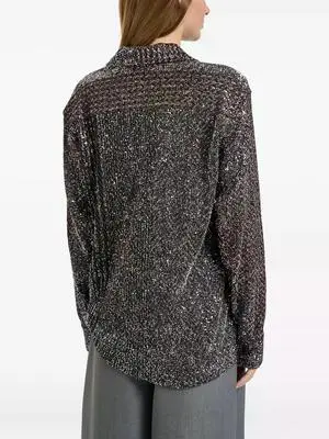 Missoni Sequin-embellished Zigzag-knit Shirt