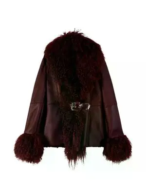 Patrizia Pepe Shearling-trim Buckled Coat