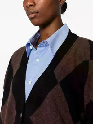 Laboratorio Capri Argyle-pattern V-neck Cardigan