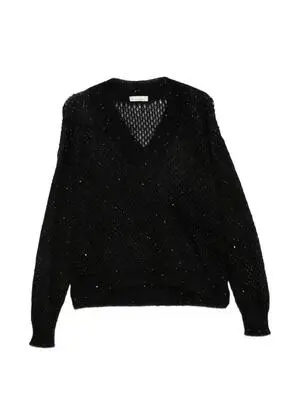 Liviana Conti Sequin-embellished Open-knit Sweater