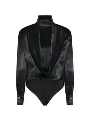 CATALINA Silk Bodysuit - Black