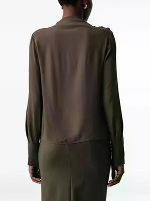Patrizia Pepe Draped Button-detail Blouse