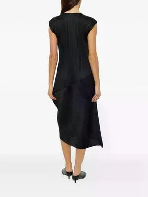 Issey Miyake Pleated Asymmetric-hem Midi Dress