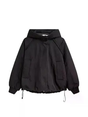MINIMUM Hooded Drawstring-hem Bomber Jacket - Black