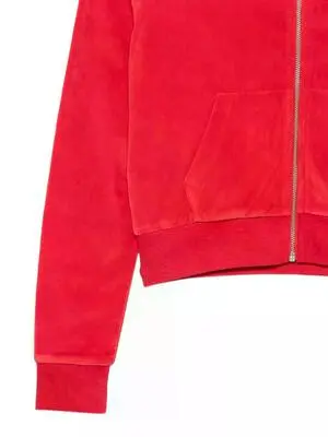 Sporty & Rich Logo-embroidered Velour Hoodie