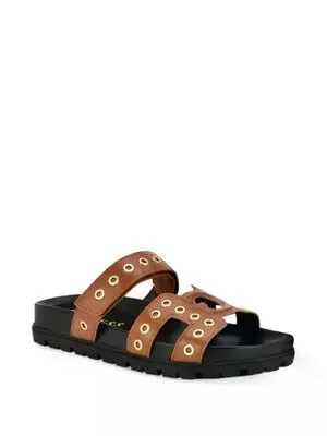Guess Fashie Slip On Double Strapped Footbed Sandals - Brown