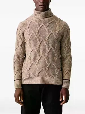 MOS MOSH Barnie Cable-knit Roll-neck Sweater
