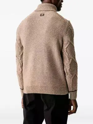 MOS MOSH Barnie Cable-knit Roll-neck Sweater