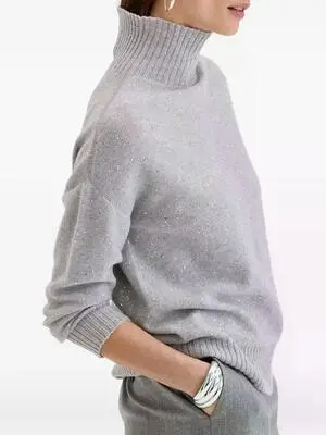 BIANCALANCIA Sequin-embellished High-neck Sweater