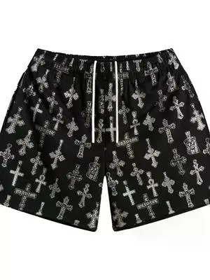 BRAVEST STUDIOS Saint Cross-printed Track Shorts