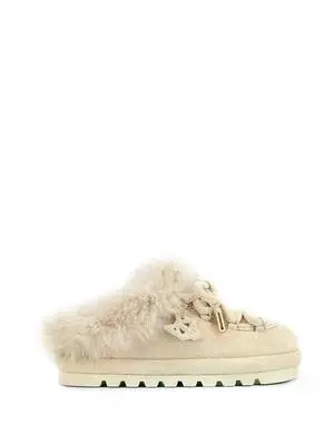 NAKED WOLFE Harlow Faux-fur Suede Slippers