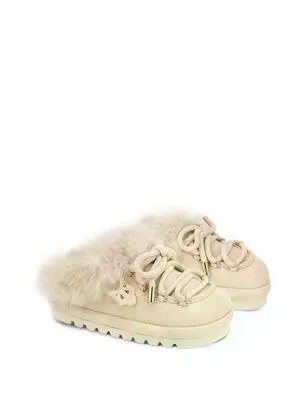 NAKED WOLFE Harlow Faux-fur Suede Slippers