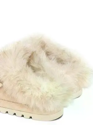 NAKED WOLFE Harlow Faux-fur Suede Slippers