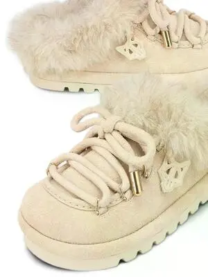 NAKED WOLFE Harlow Faux-fur Suede Slippers