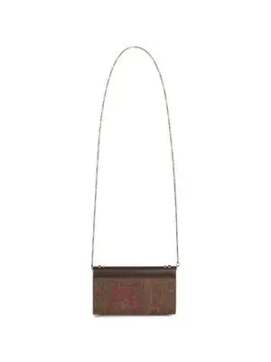 Etro Arnica Wallet With Shoulder Strap, Leather Flap And Studs