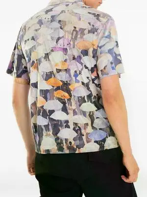 FLANEUR Umbrella-print Camp-collar Shirt