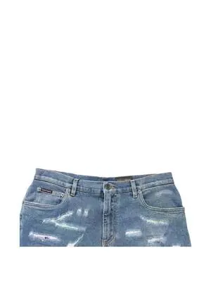 Dolce & Gabbana Distressed Denim Shorts - Blue