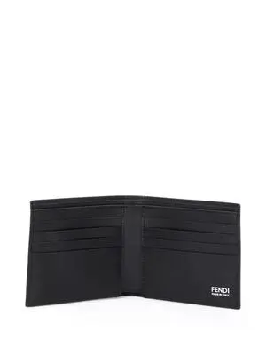 Fendi Ff Full-grain Leather Bi-fold Wallet