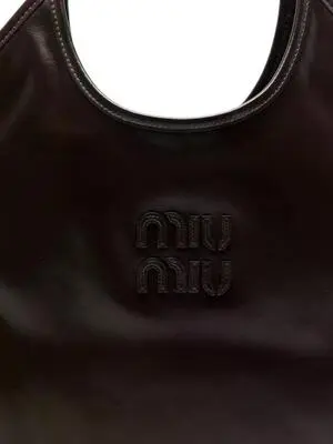 Miu Miu Ivy Logo-embossed Leather Shoulder Bag