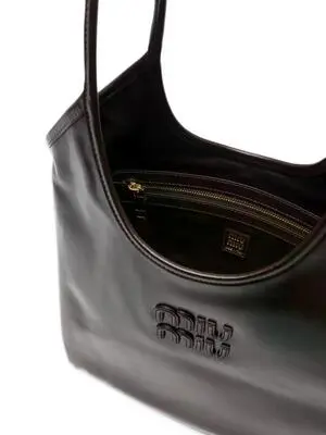 Miu Miu Ivy Logo-embossed Leather Shoulder Bag