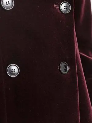 Alaïa Cropped Double-breasted Velvet Blazer With Peak Lapels