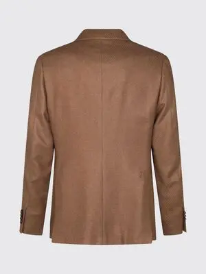 Canali Double-breasted Cashmere And Silk Blazer With Peak Lapels