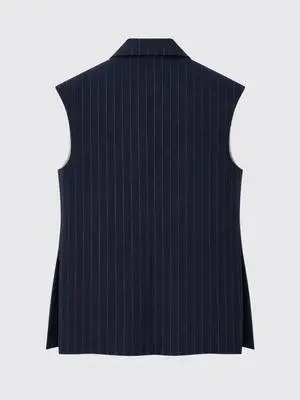 SOLOTRE Pinstripe Wool-blend Single-breasted Tailored Vest