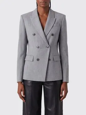 Patrizia Pepe Double-breasted Blazer With Peak Lapels - Grey