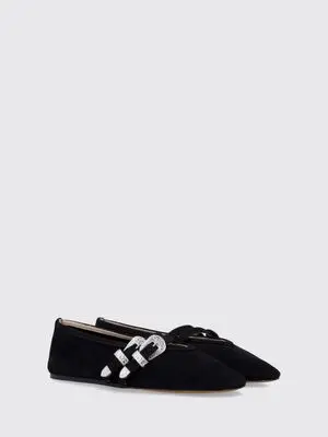 Le Monde Beryl Suede Mary Jane Flats With Double Strap