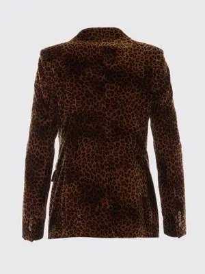 Tagliatore Slim Fit Animal-print Velvet Blazer With Peak Lapels