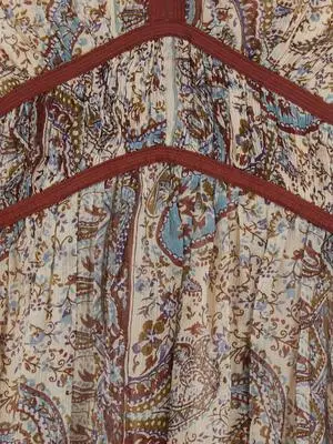 Ba&sh Long Paisley Print Viscose Tunic With V-neck