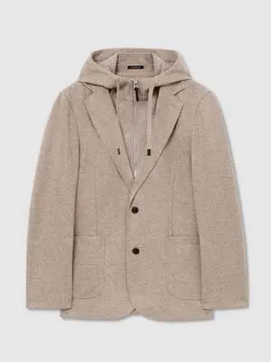 REISS Flannel Gilet-insert Single-breasted Suit Blazer Tailored-fit