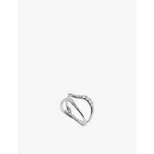Monica Vinader Riva Pave Wrap Sterling- And Lab Grown Diamond Ring