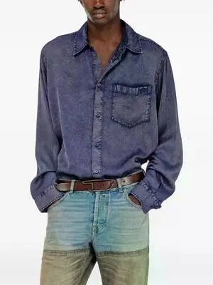 DIESEL® Fluid Shirt In Denim-effect Viscose